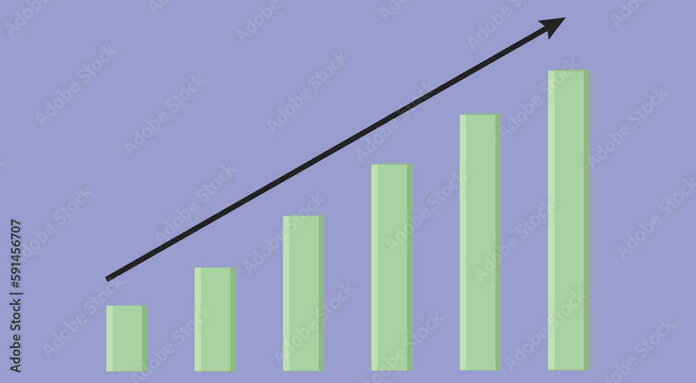 Six steps Bar graph chart with six pillars graph chart colour ...