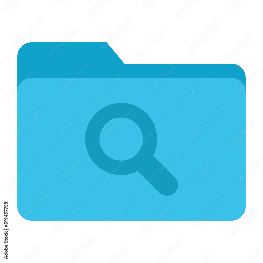Isolated file folder icon with a magnifier.Folder Search Icon Folder ...