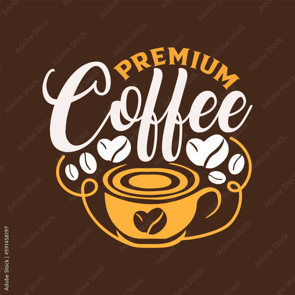 Hand drawn lettering coffee design with quality elements. coffee is ...