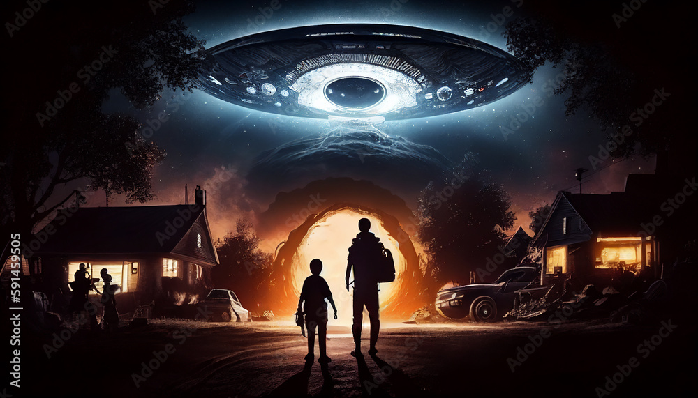 Close encounter of the third kind with a UFO flying saucer spaceship ...