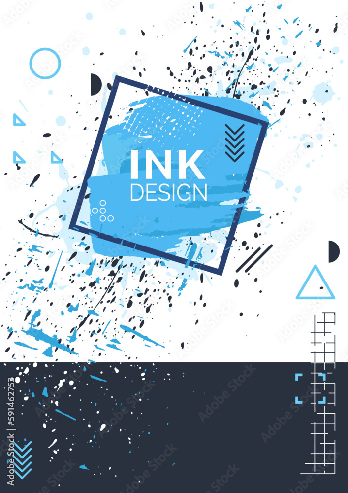 Vector illustration. Ink brush strokes mess. Hand drawn abstract ...