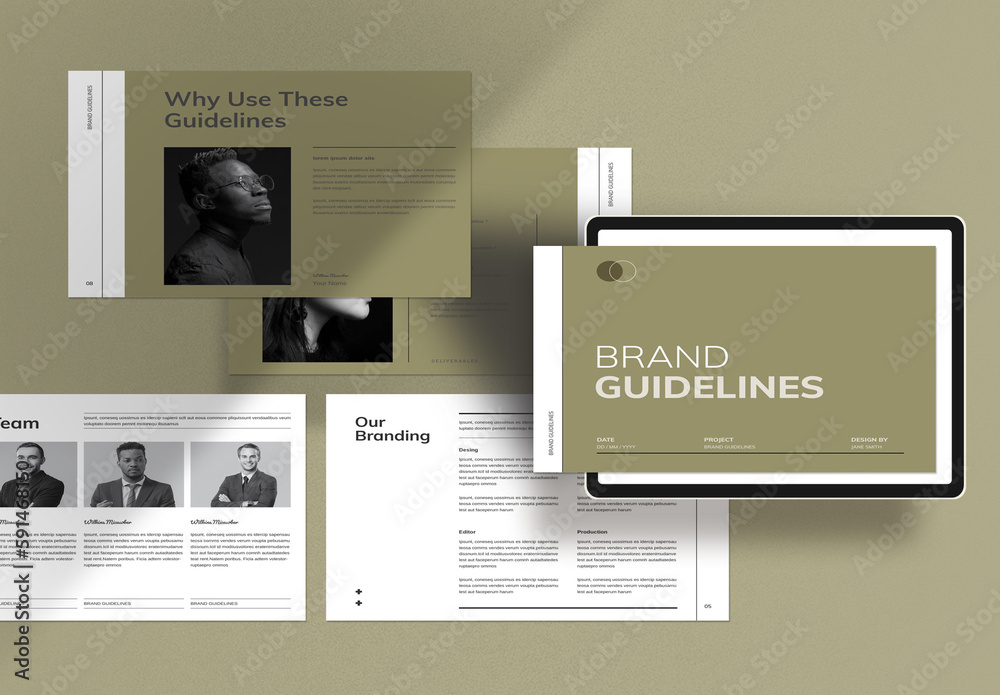 Brand Guidelines Layout Stock Template | Adobe Stock