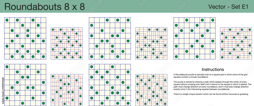 5 Roundabouts 8 x 8 Puzzles. A set of scalable puzzles for kids and ...