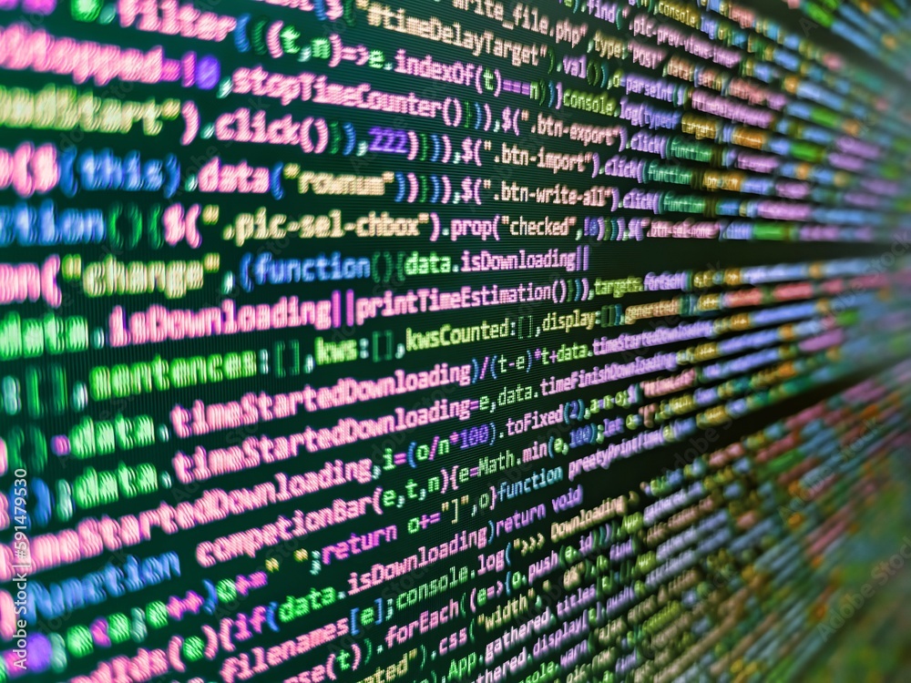 Disco Floor Holographic Abstract Background Finance Data Concept Coding Script Text On Screen