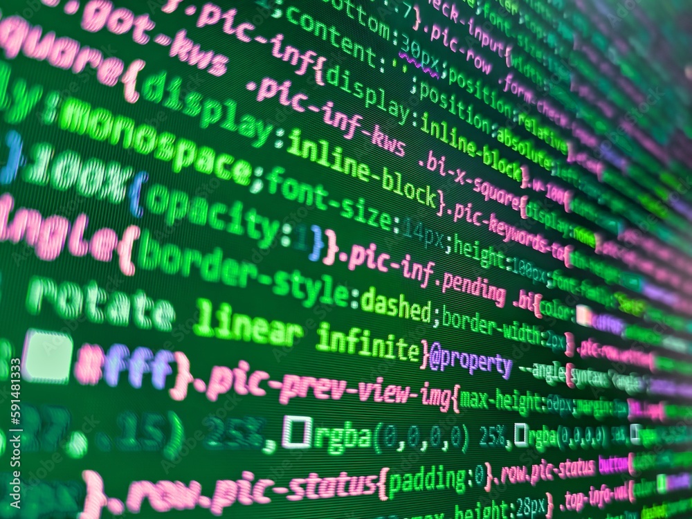 Foto De Web Design Business Concept Program Code Php Html Css Of Site Script On Computer With