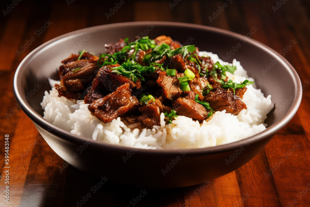 Philippine Adobo Rice With Pork Created With Generative Art Tools Stock Illustration Adobe Stock