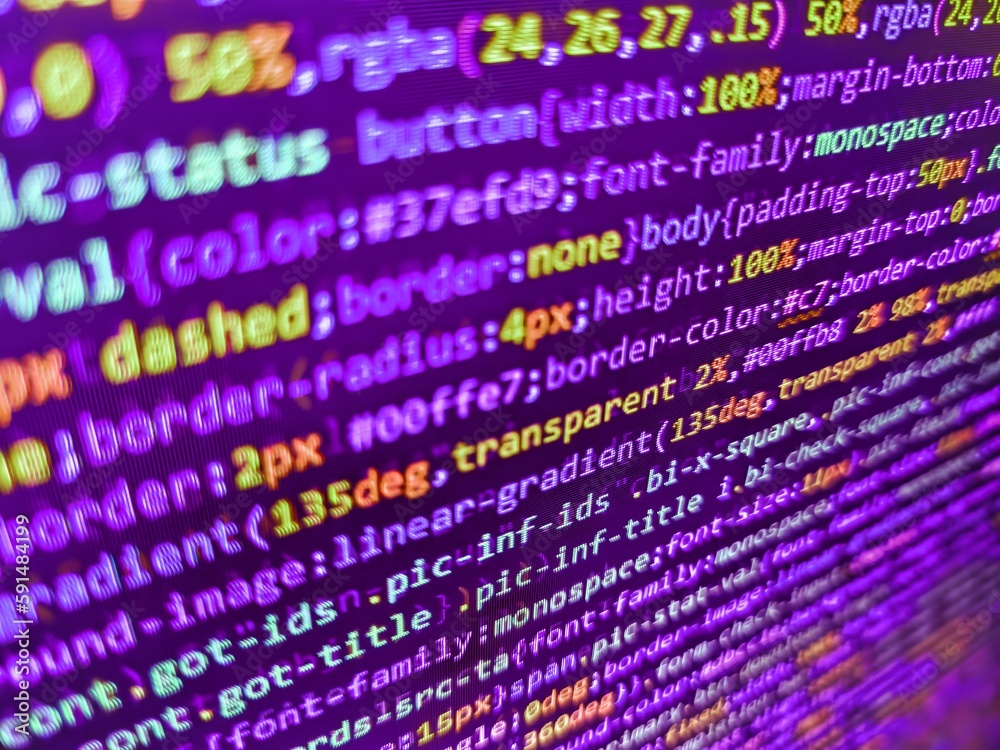 Programmer working in desktop laptop. Abstract technology background ...