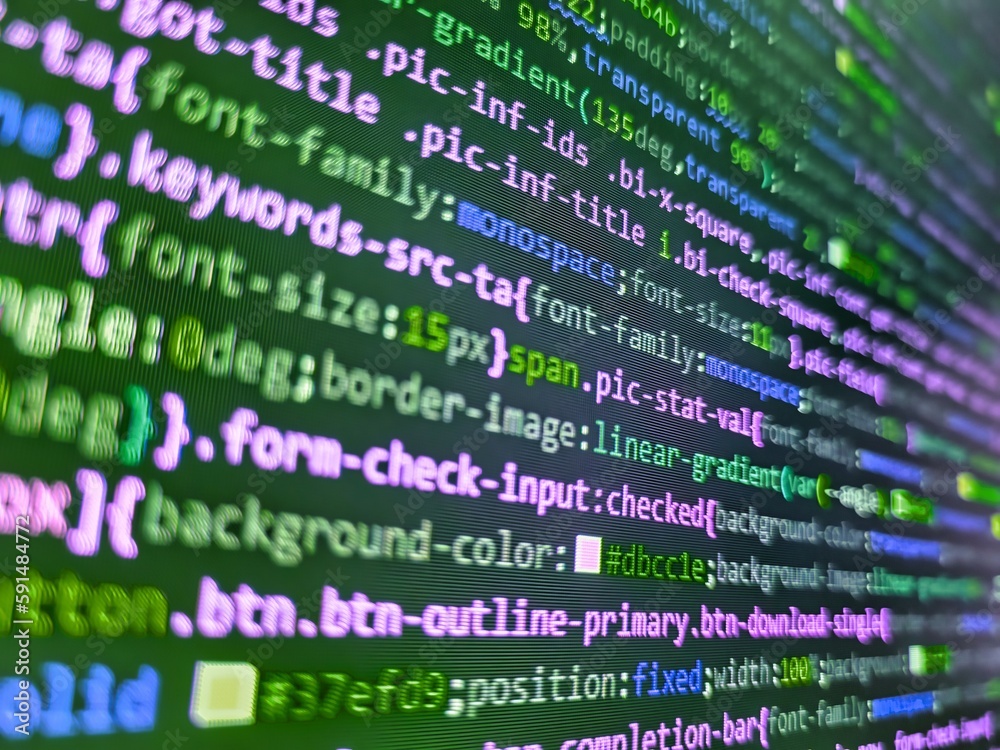 Script function on monitor display. Kiribati flag is depicted on the ...