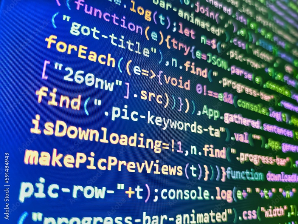 Css Javascript And Html Usage Software Source Code Php Code On Blue Background In Code Editor