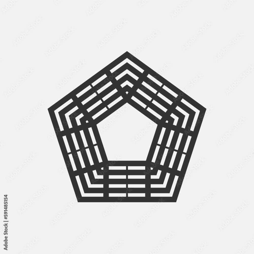 The Pentagon building graphic logo template. Pentagonal shape sign ...