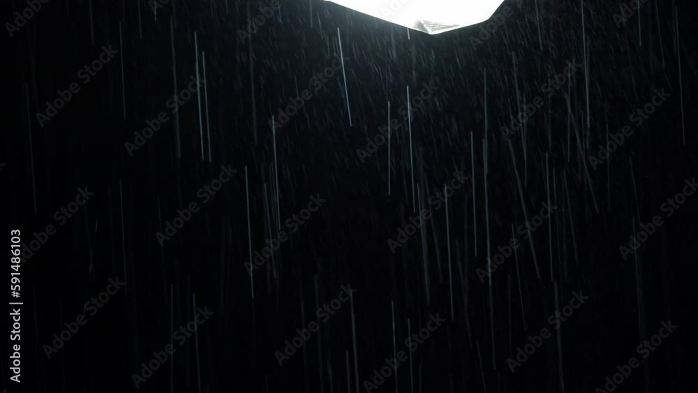 Raining Night and street light. 4k footage Rain Drops Falling in ...