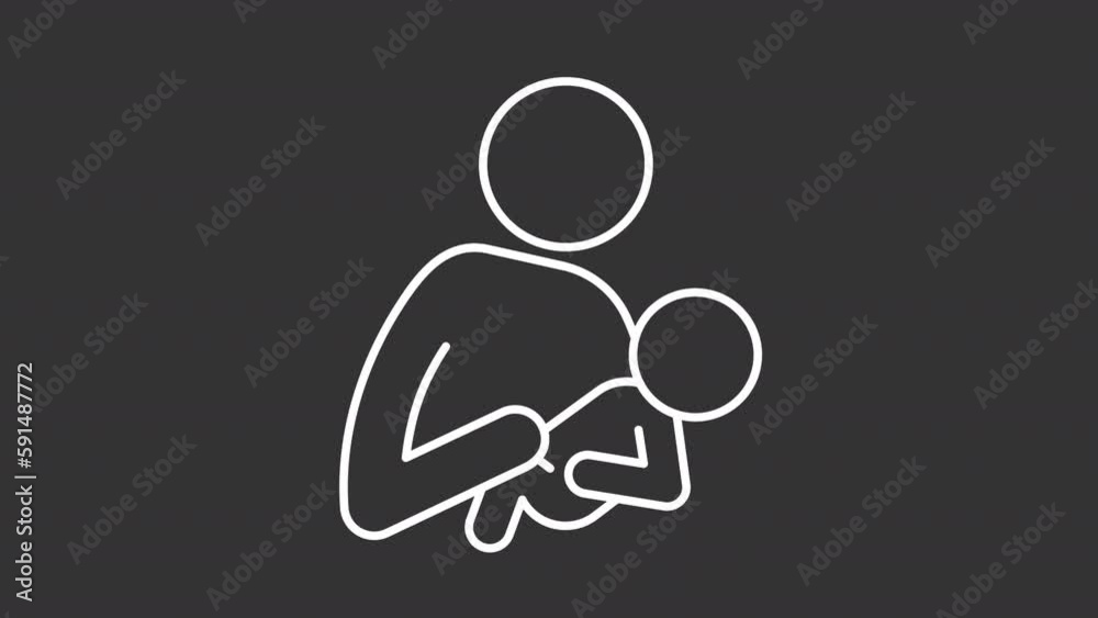 Mom holding baby white animation. Mother lulling newborn. Maternal love ...