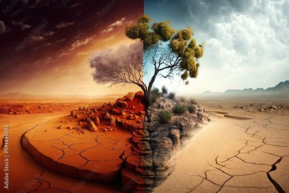 World Day To Combat, desertification and drought illustration ...