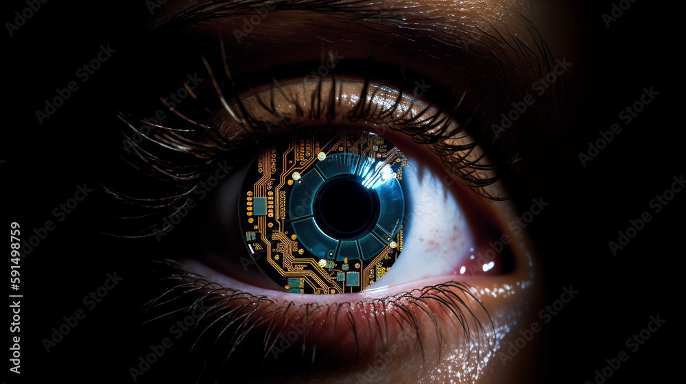 Innovative Technology: Close-up of Eyes Displaying Advancements in Eye ...