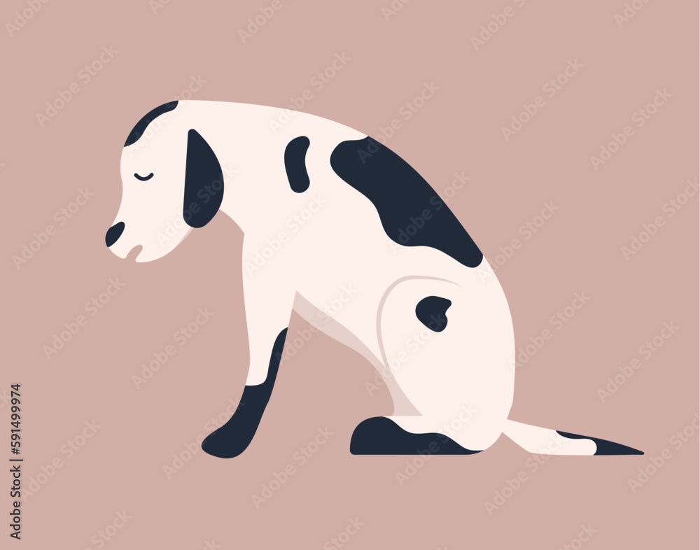 Concept Dog body language. A beguiling flat vector illustration ...