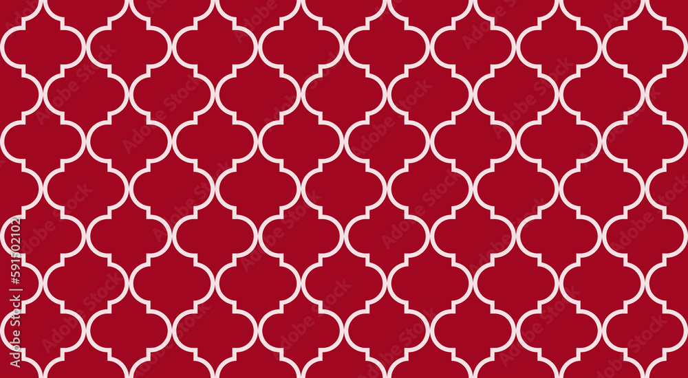Moroccan white and red Design Iranian Mosque Window Shape. Eid Mubarak ...