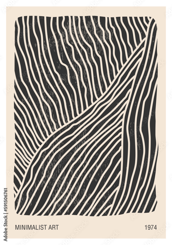 Minimal 20s geometric design poster with primitive line art Stock ...