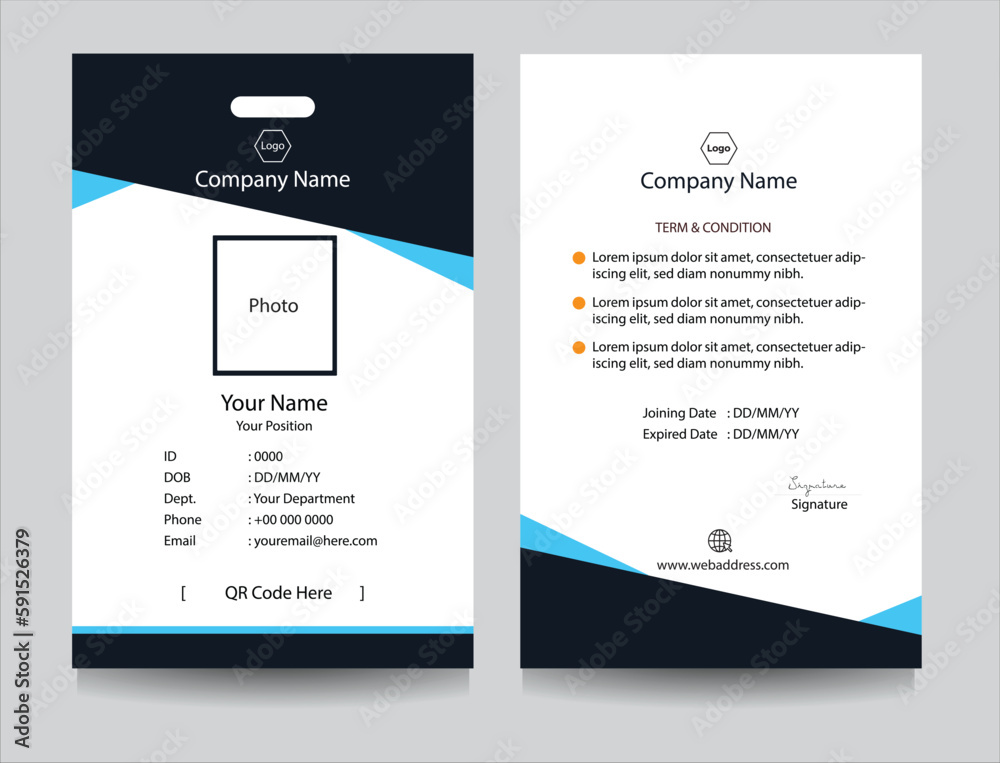 Corporate identity card template collection with photo placeholders ...