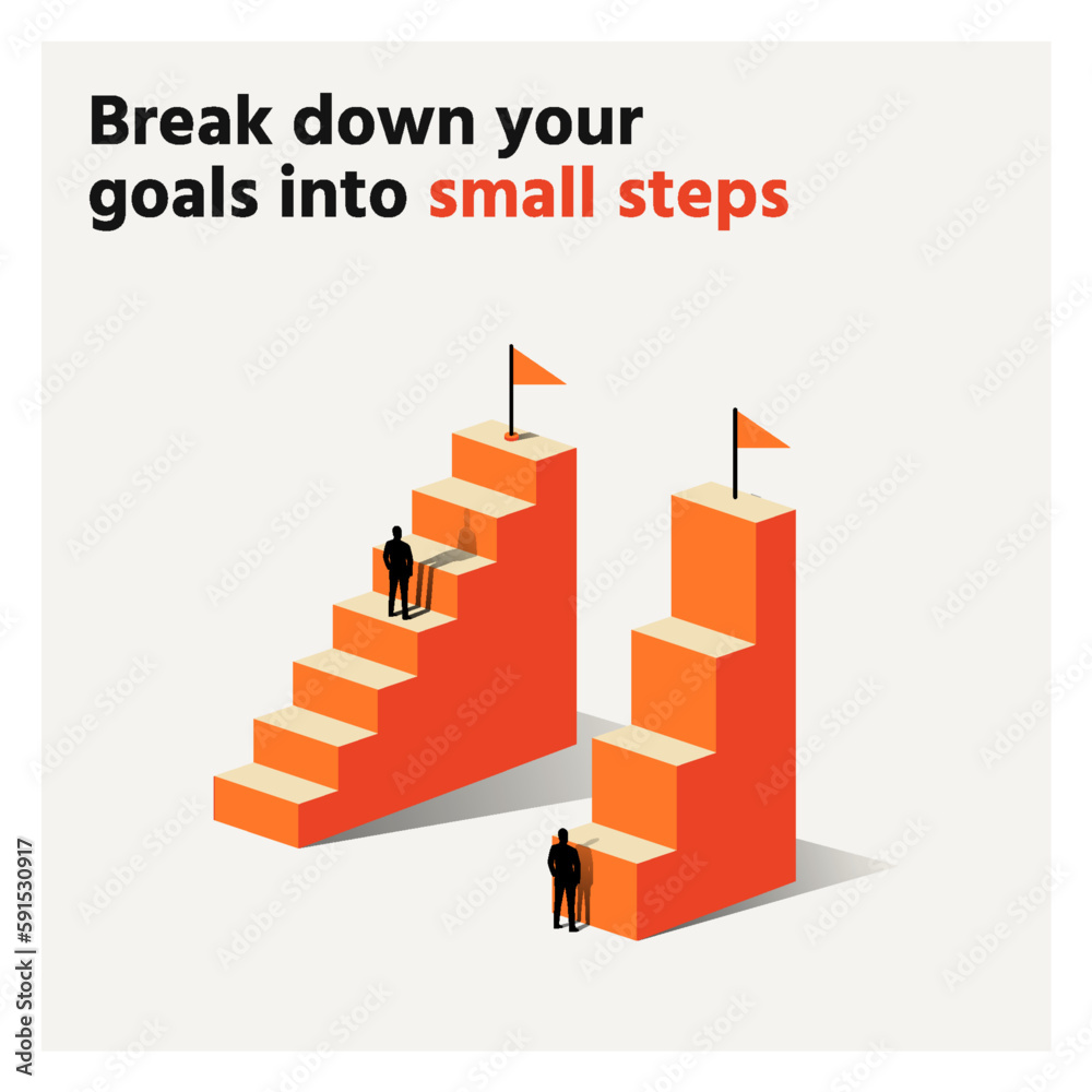 Breaking Down Your Goals: Vector Concept Design for New Beginnings ... Breaking Down Your Goals: Vector Concept Design for New Beginnings ...