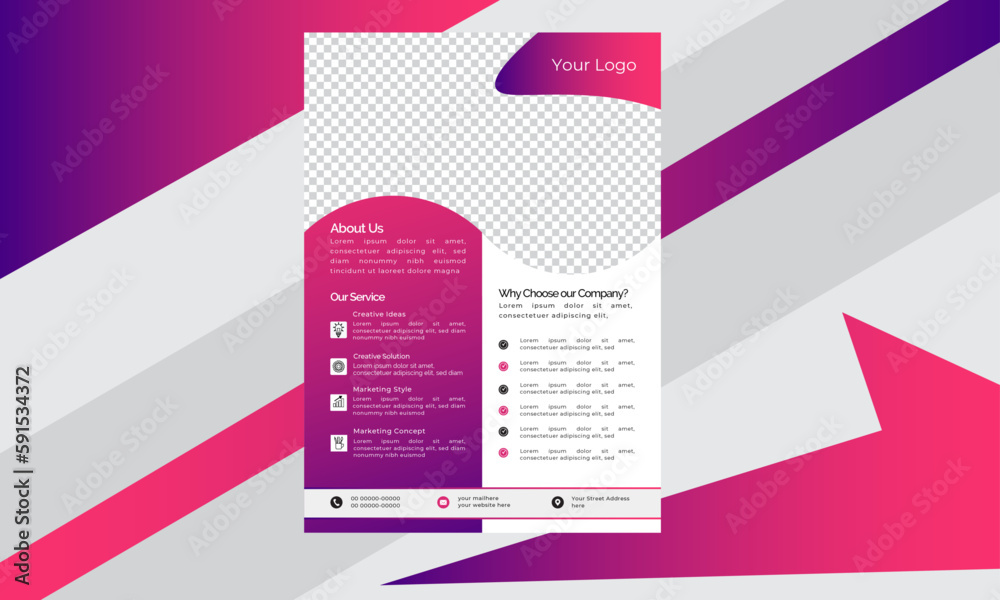 Creative minimal simple business flyer design template poster flyer ...