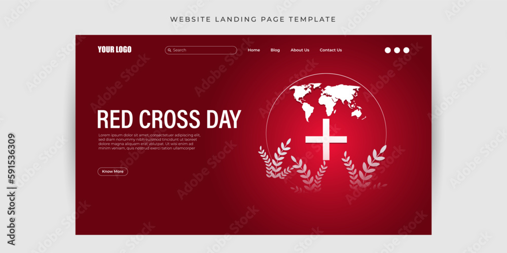 Vector illustration of World Red Cross Day Website landing page banner ...