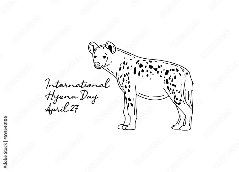 line art of international hyena day good for international hyena day ...