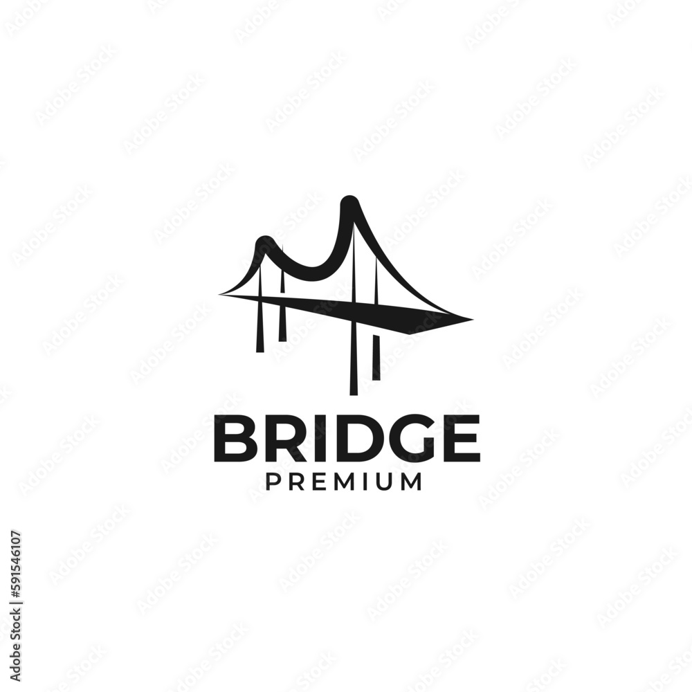 Vector bridge logo design concept template illustration idea Stock ...