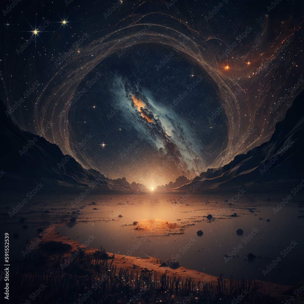 Dreamscape is a stunning galaxy landscape that transports the viewer ...