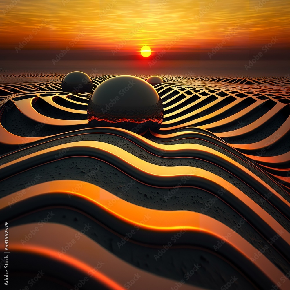 Golden Hour embodies the enigmatic beauty of an abstract landscape at ...