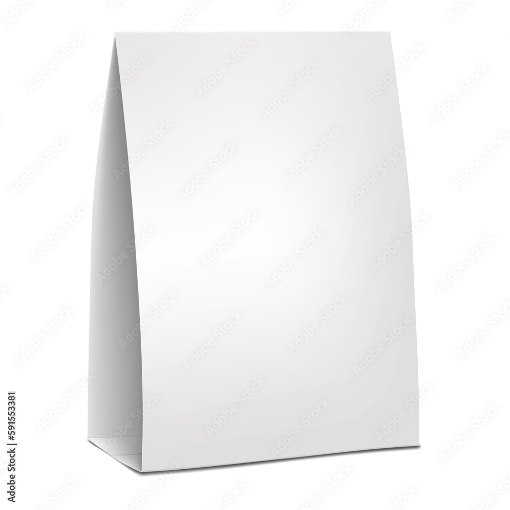 Table tent vector mockup. Blank white paper vertical card stand ...