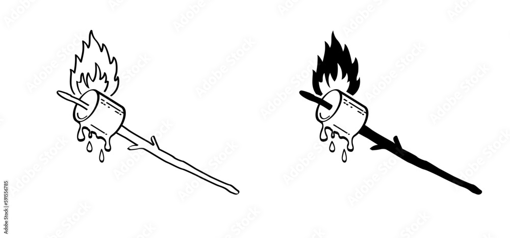 Roasting Marshmallows Drawing