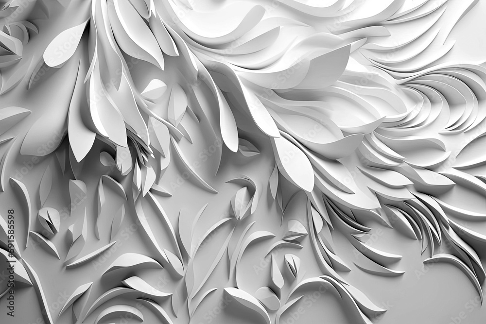 Generative AI illustration of Abstract white and colors background with ...