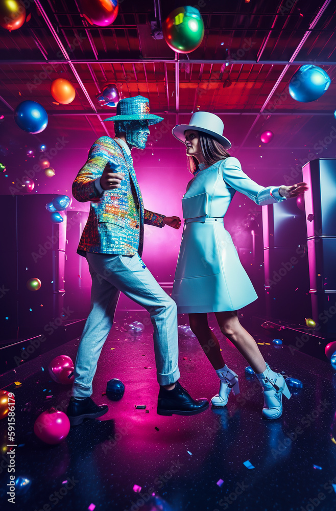 Generative AI illustration of couple of man and woman artificial ...