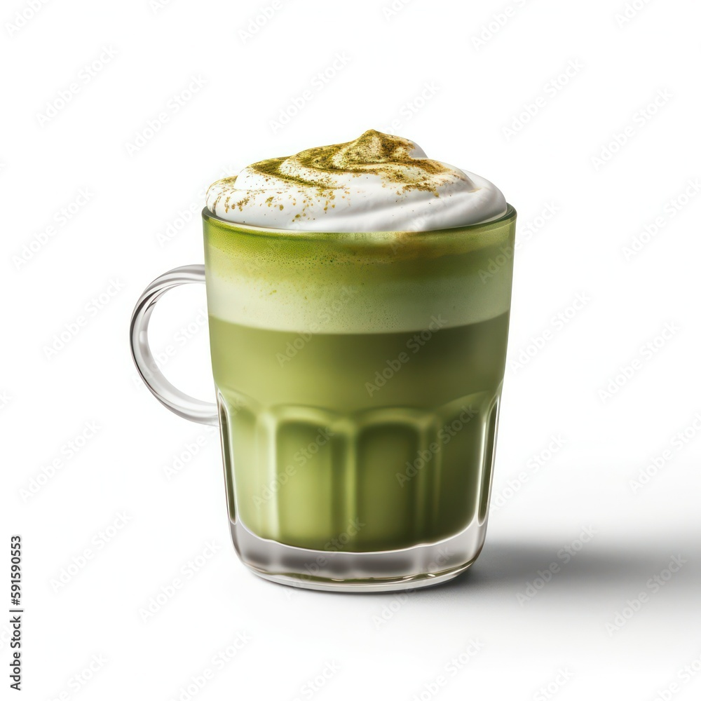Matcha latte, a delicious and healthy beverage made from green tea ...