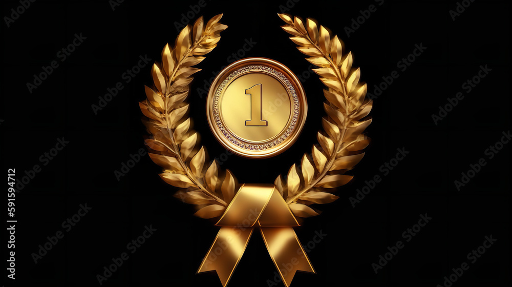 1st award, gold medal award ,hd, winner medal winning laurel banner on ...