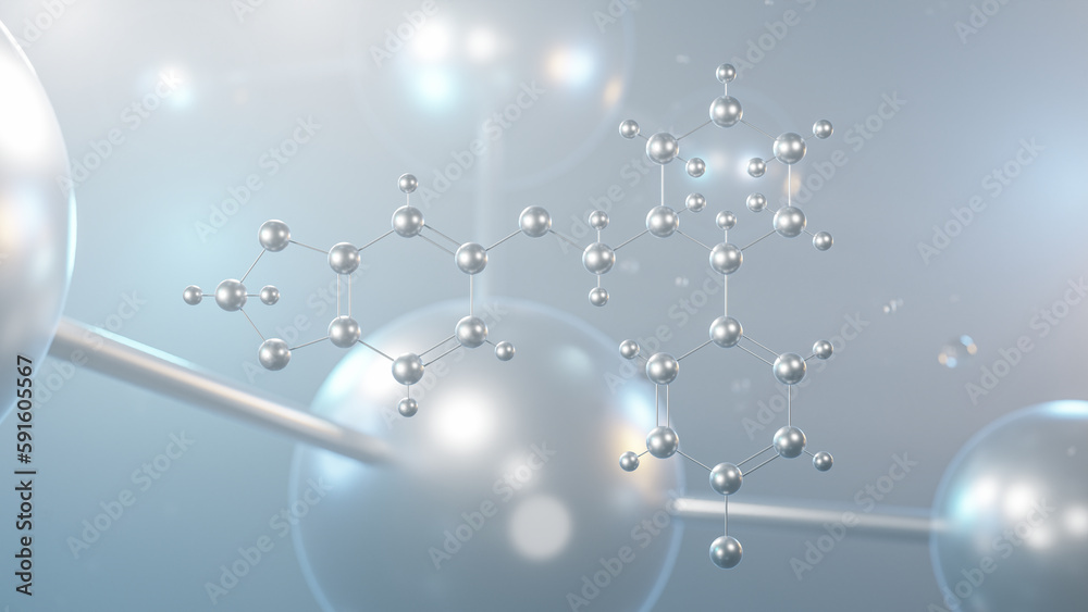 paroxetine molecular structure, 3d model molecule, selective serotonin ...