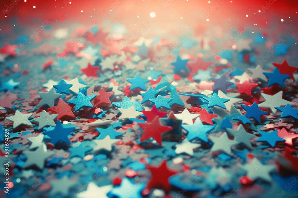 Red, white, and Blue Tiny Little Stars Background. Generative ai Stock ...