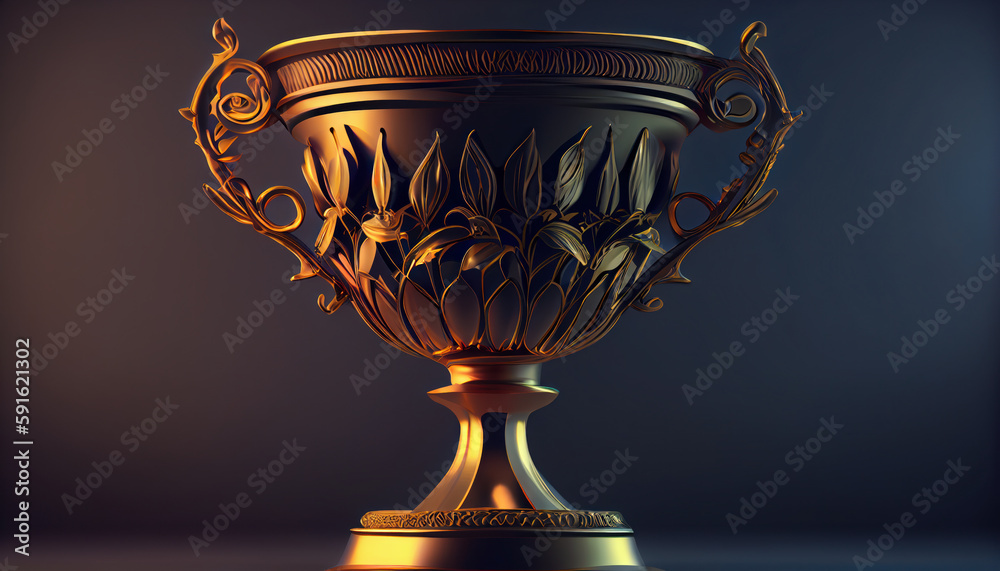Gold trophy cup realistic isolated background. AI generated Stock ...