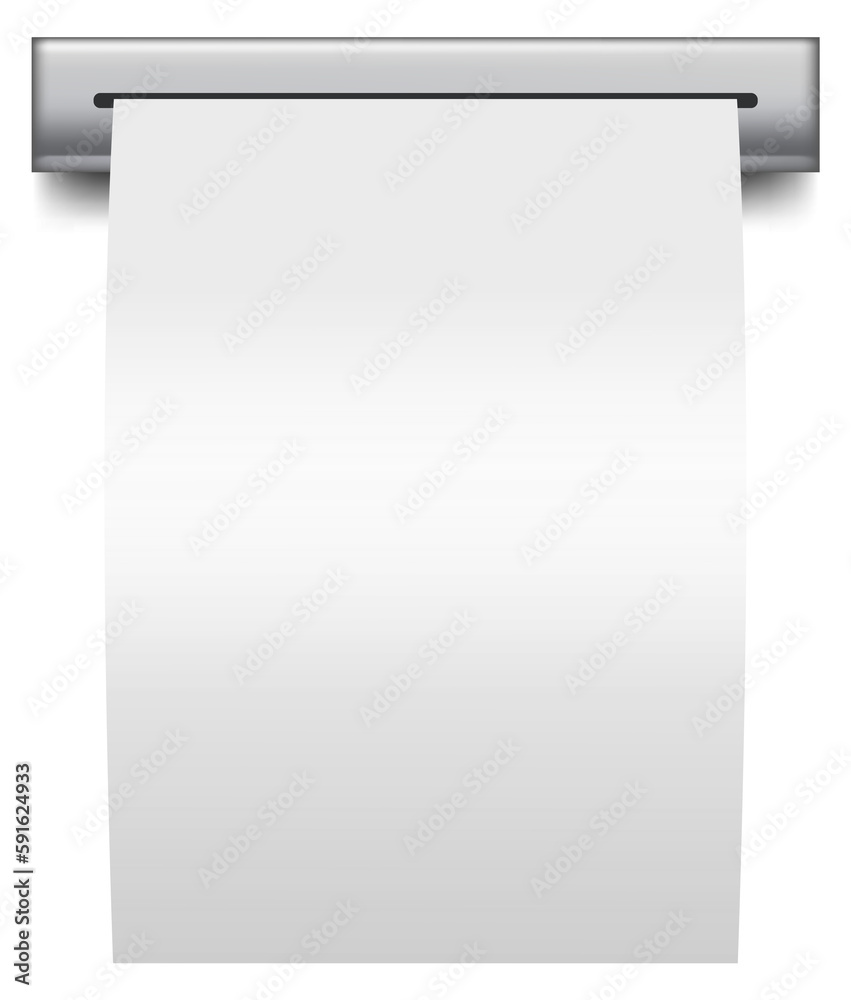 Blank paper receipt mockup. Realistic payment bill Stock Illustration ...