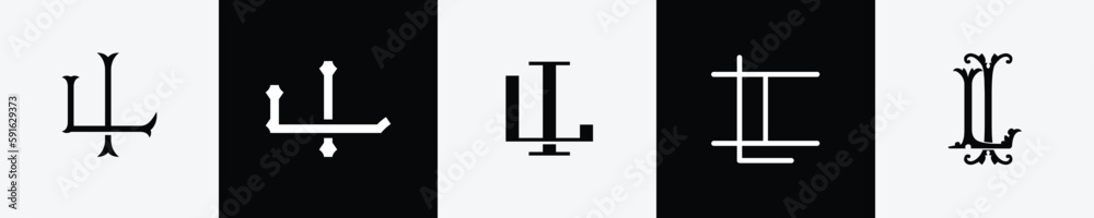 Initial letters IL Monogram Logo Design Bundle Stock Vector | Adobe Stock