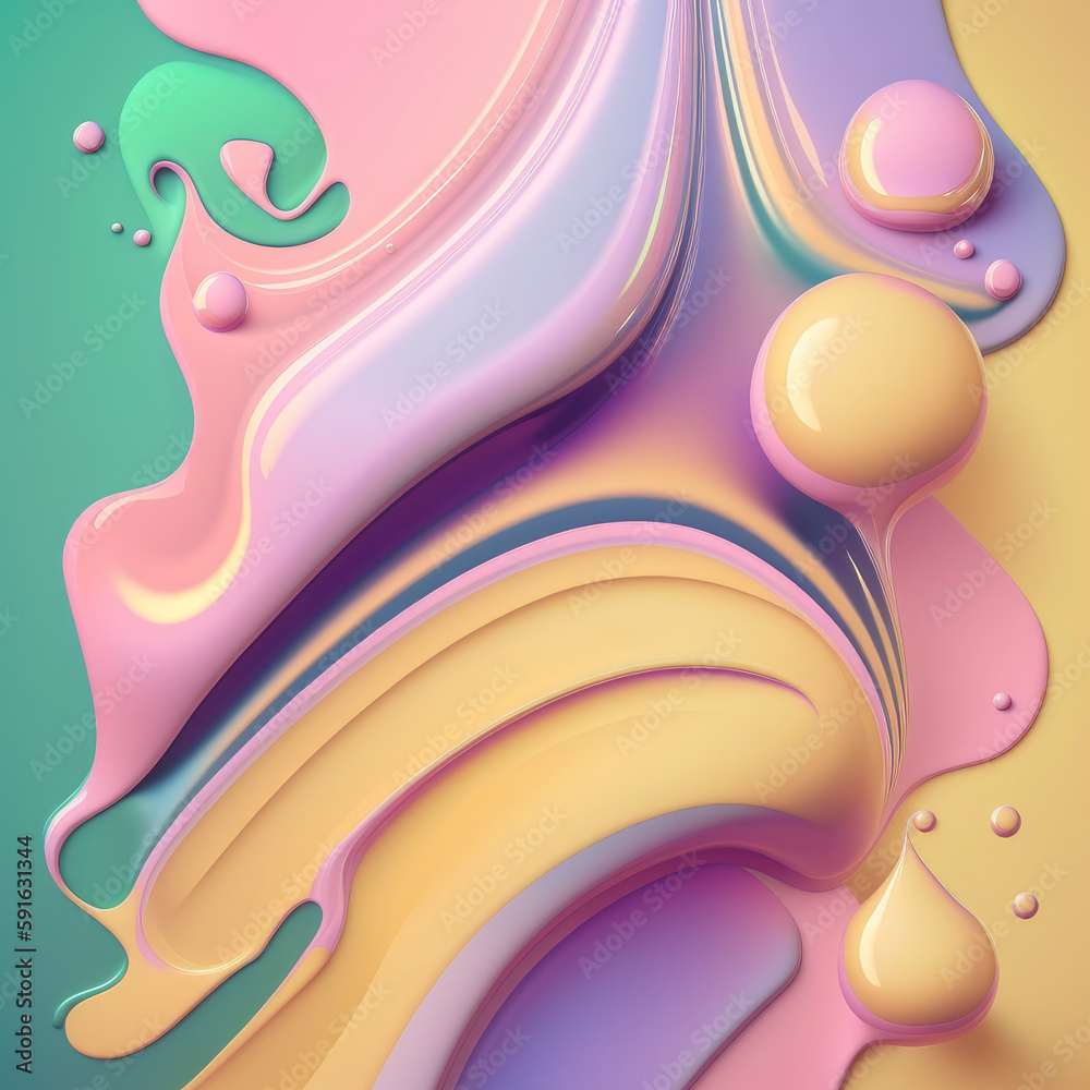 Liquid drops pattern background in vivid pastel tone color. Created ...
