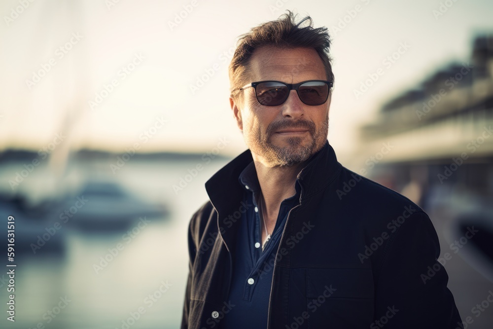 Medium shot portrait photography of a satisfied man in his 40s wearing ...