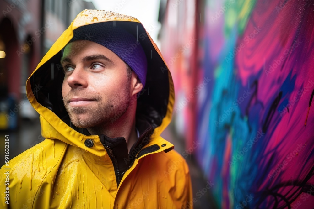 Medium shot portrait photography of a tender man in his 30s wearing a ...