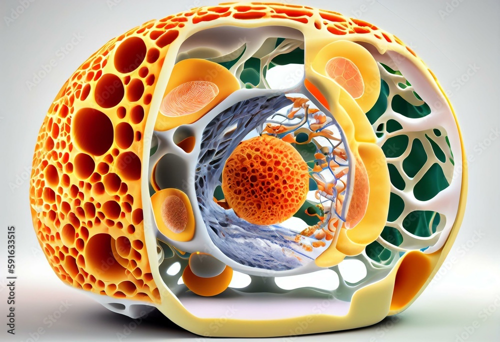 Structure of animal cell on white background. illustration, cellular ...