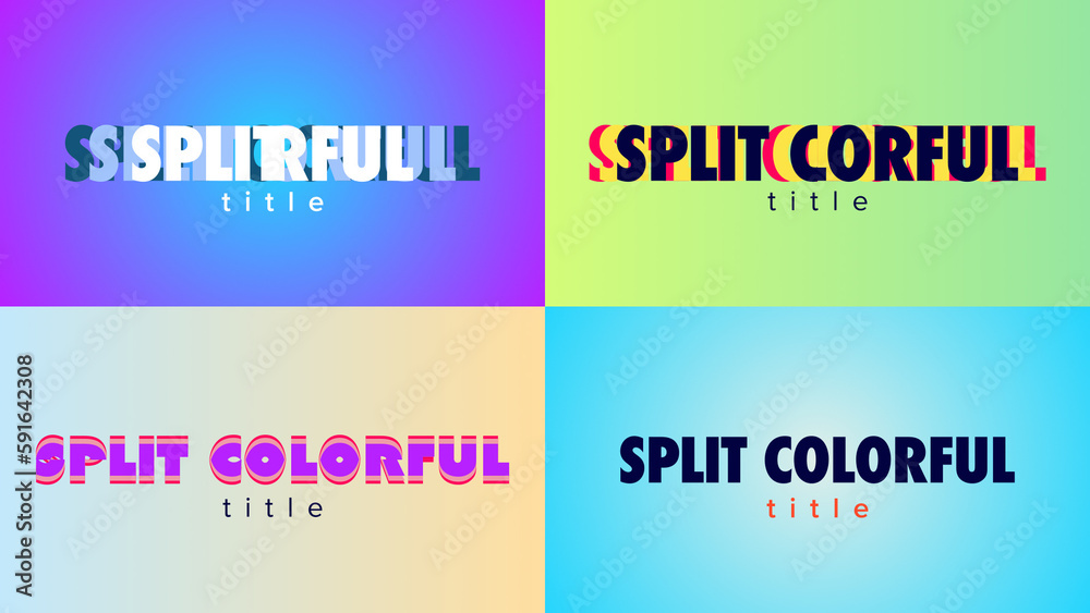 Split Colorful Title Stock Template | Adobe Stock