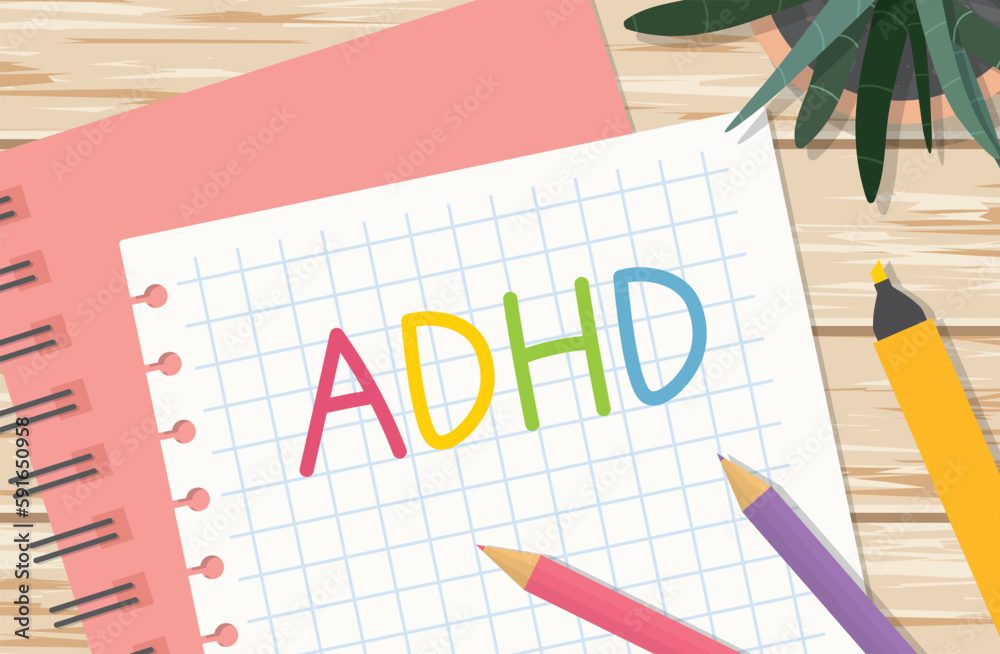 ADHD (Attention Deficit Hyperactivity Disorder) written written on the ...