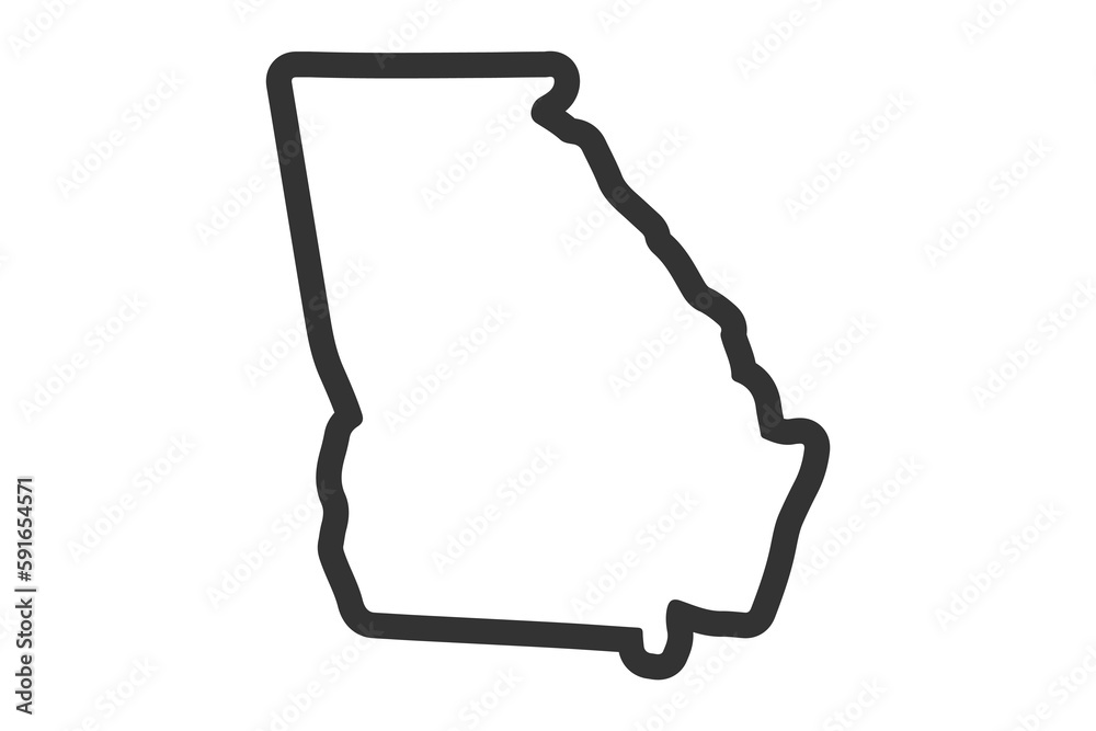 Georgia outline symbol. US state map. Vector illustration Stock Vector ...