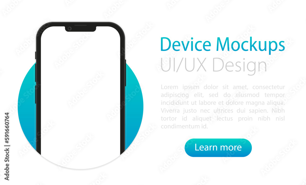 Smartphone blank screen, phone mockup. Template for infographic design ...