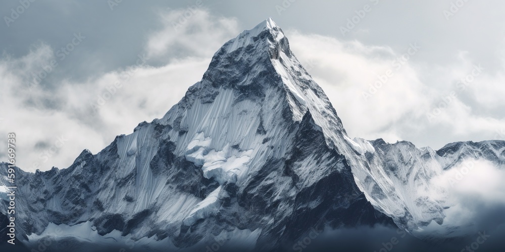 snow covered mountain peak representing resilience and majesty of our ...