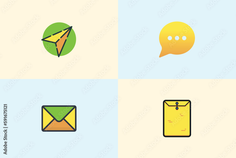 Email icons for ui-ux design application and website decent colors ...